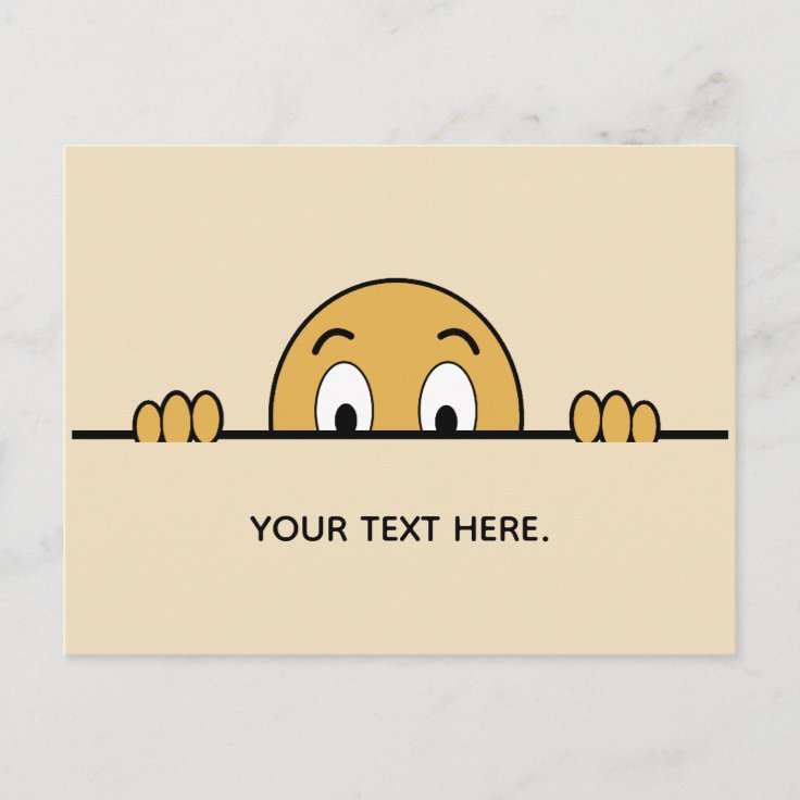 Funny Face Cartoon Custom Text Postcard | Zazzle