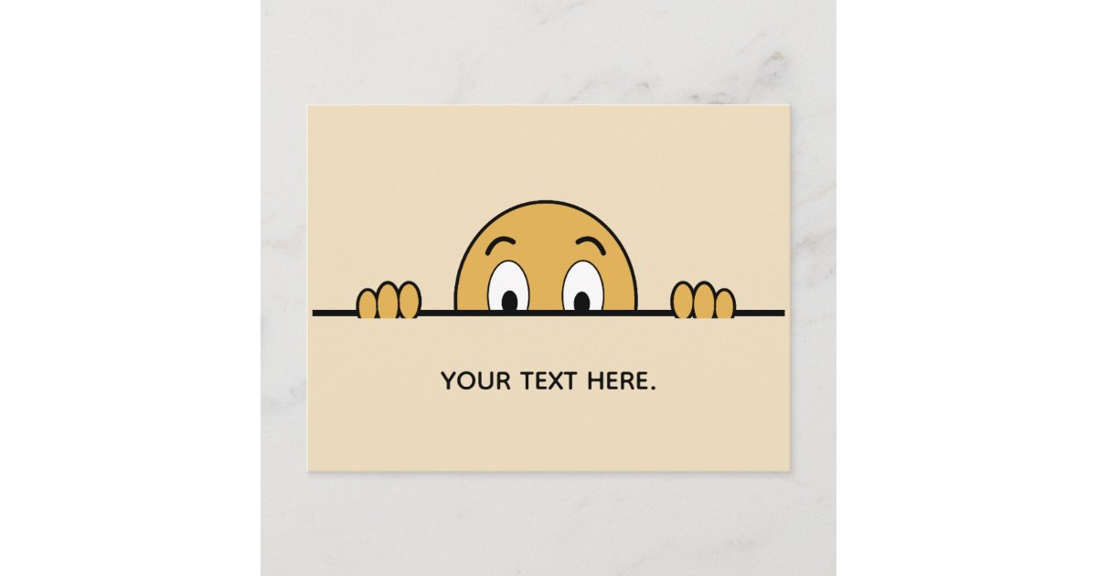 Funny Face Cartoon Custom Text Postcard | Zazzle