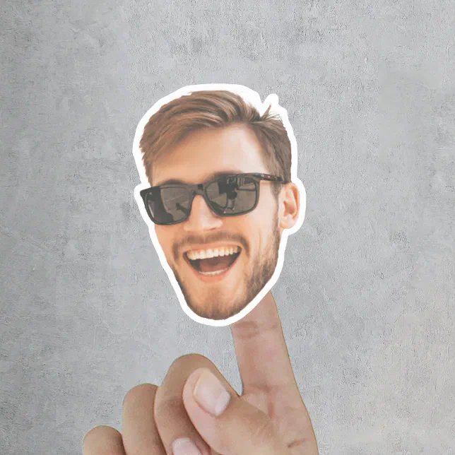 Funny Face Cut Out Custom Photo Sticker | Zazzle