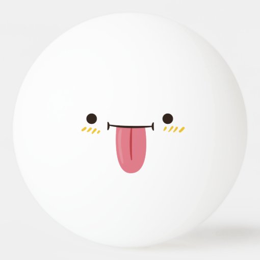 Funny Face. Emoji Emoticon. Playful Ping Pong Ball | Zazzle