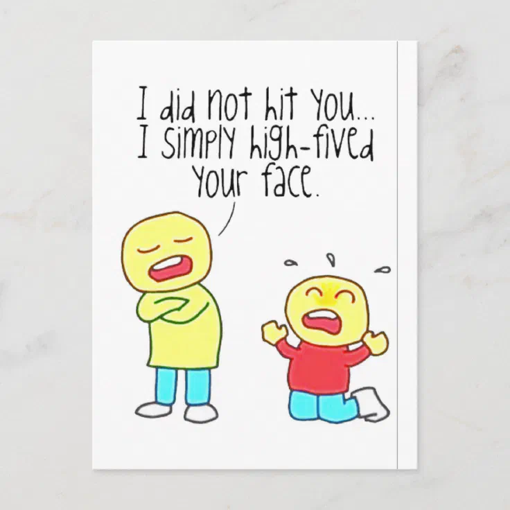 Funny Face High Five Postcard | Zazzle