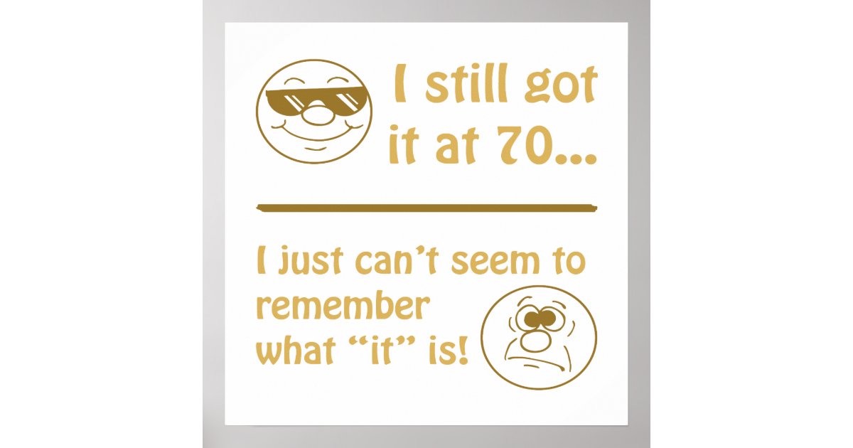 Funny Faces 70th Birthday Gag Gifts Poster | Zazzle