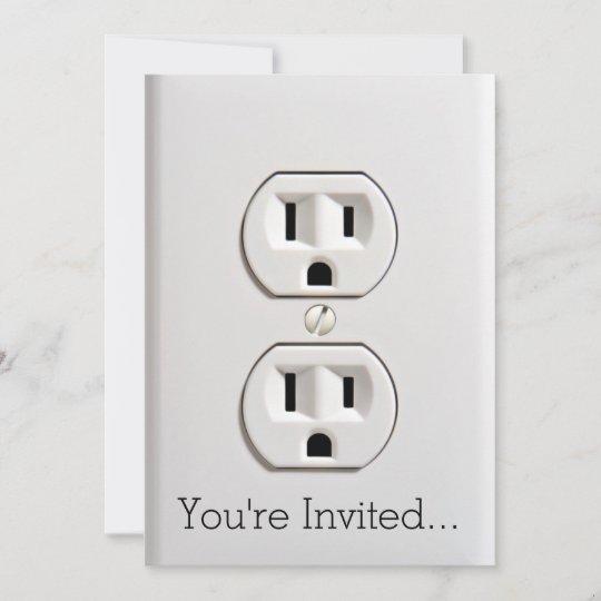 Funny Fake Electrical Outlet Invitation | Zazzle.com