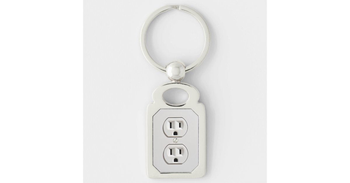 Funny Fake Electrical Outlet Keychain | Zazzle