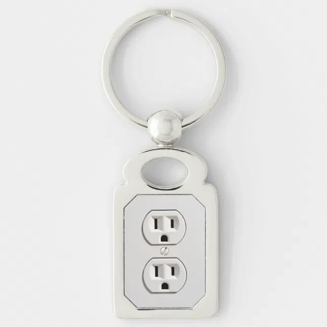 Funny Fake Electrical Outlet Keychain | Zazzle