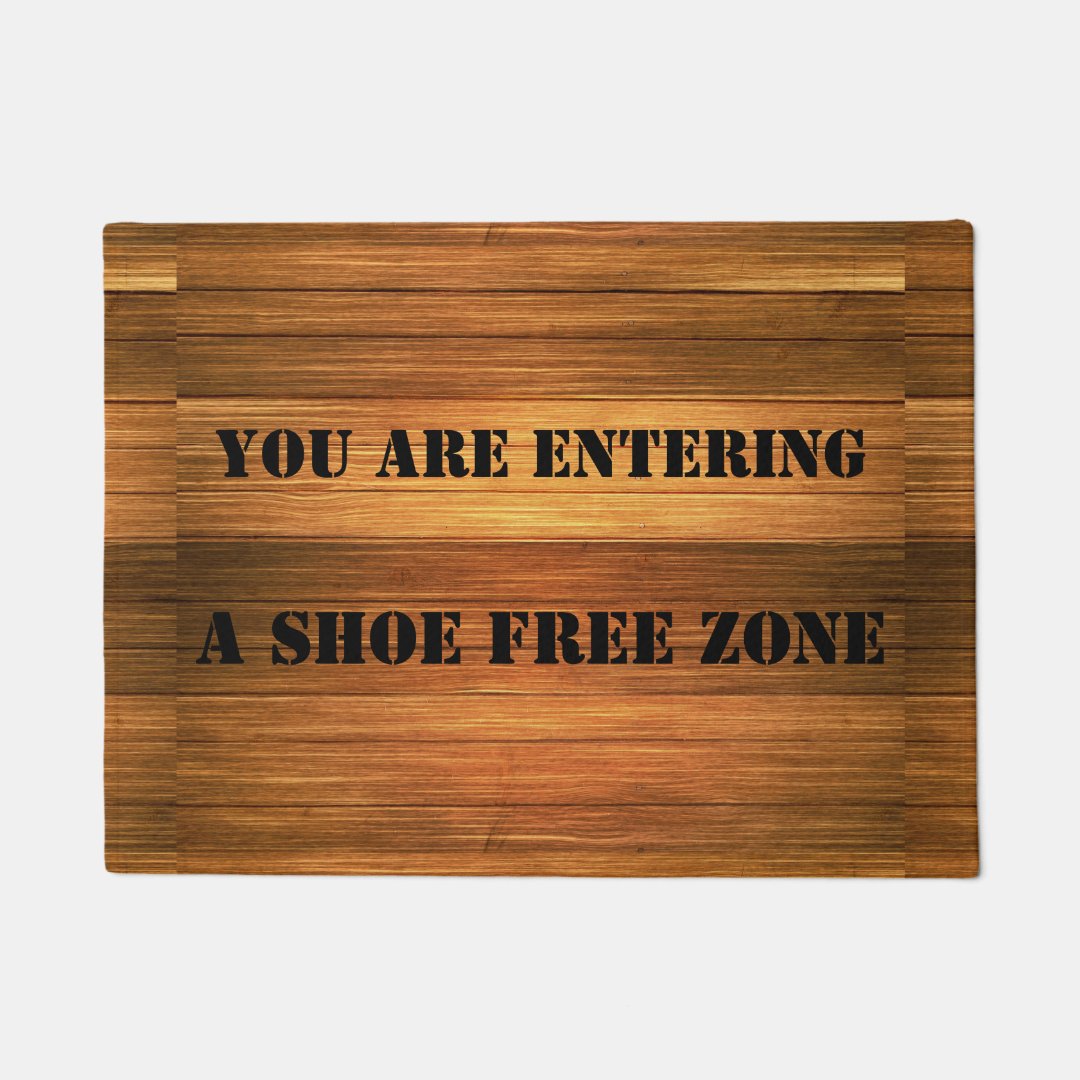 Funny Fake Wood Shoe Free Zone Door Mat | Zazzle