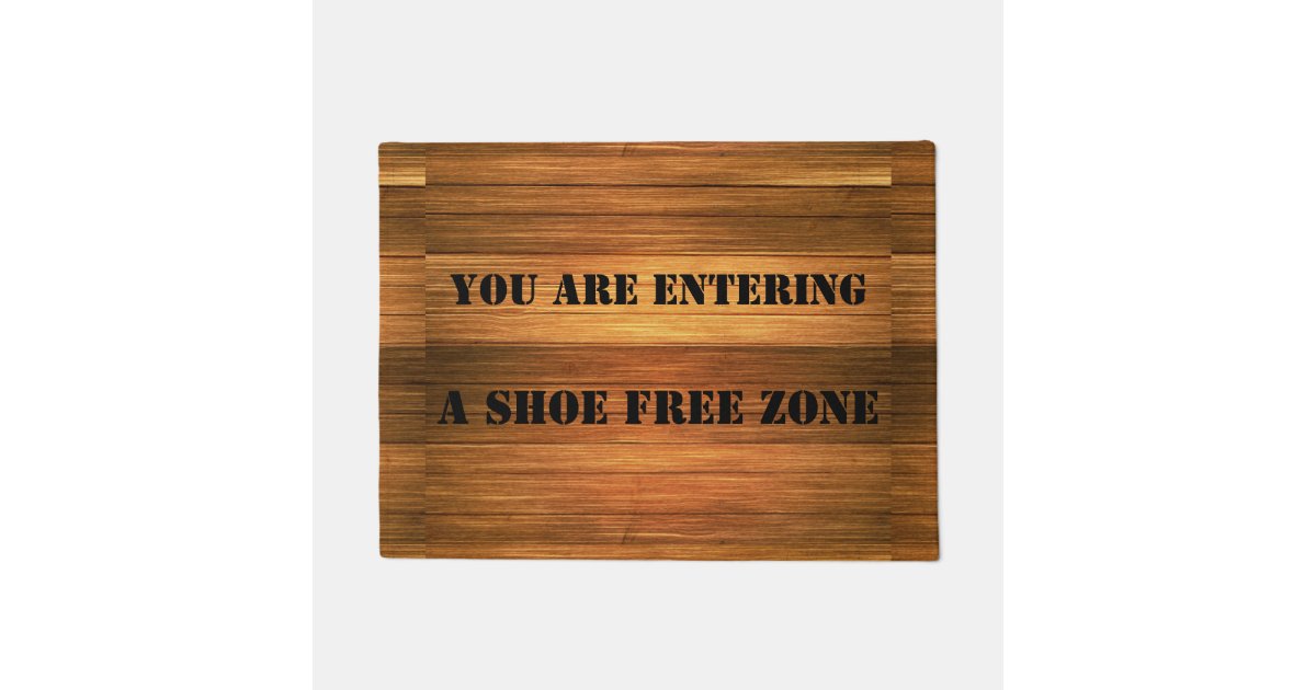 Funny Fake Wood Shoe Free Zone Door Mat | Zazzle