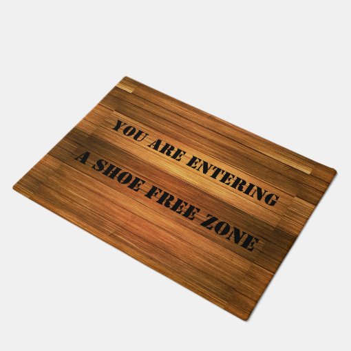 Funny Fake Wood Shoe Free Zone Door Mat | Zazzle