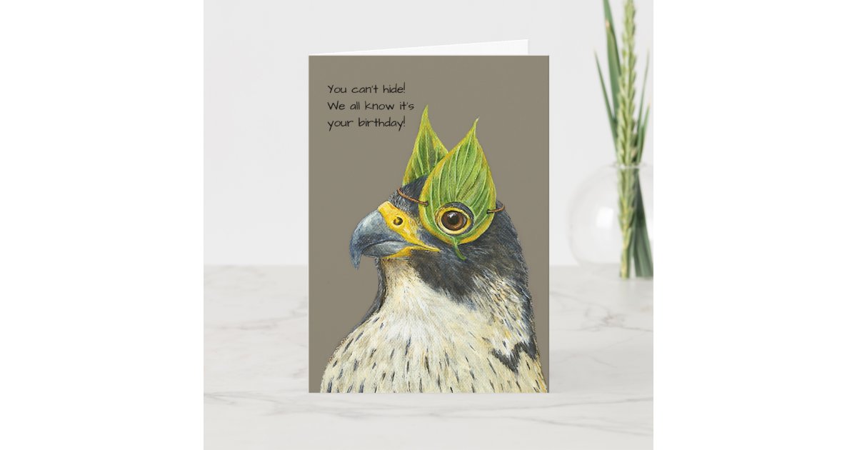 Funny falcon birthday card | Zazzle