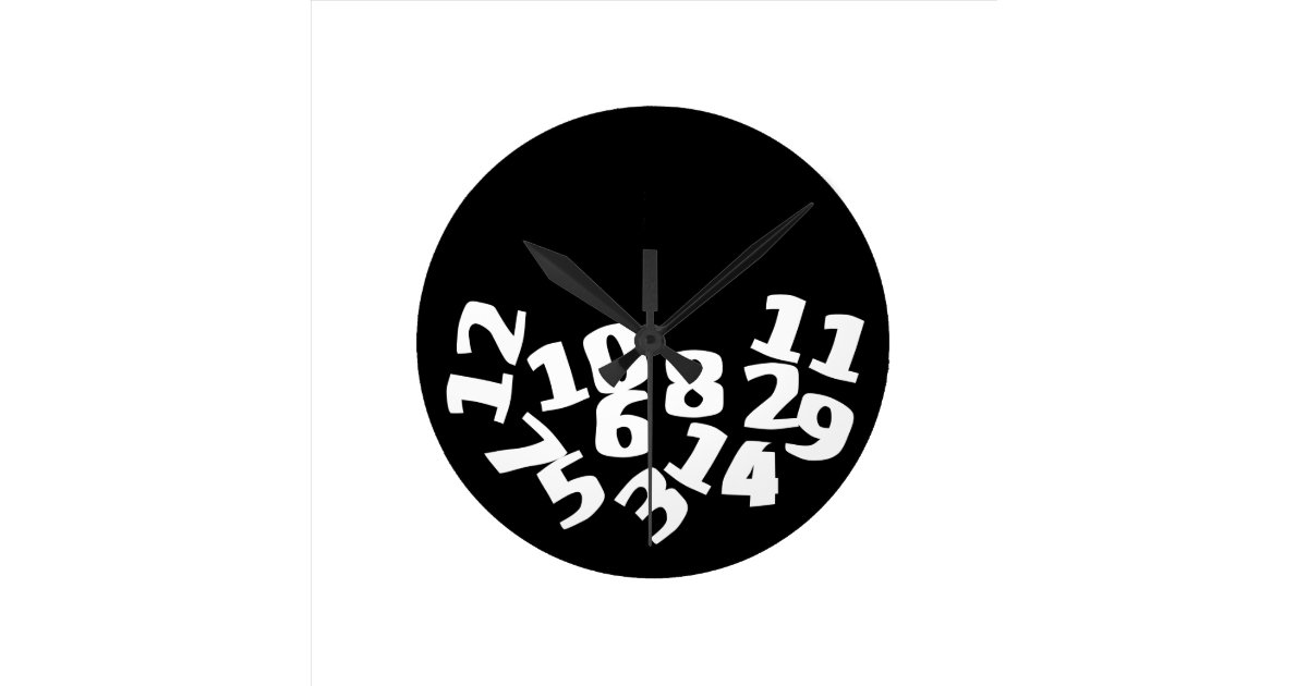 Funny Fallen Numbers Round Clock | Zazzle.com