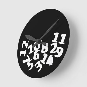 Funny Fallen Numbers Round Clock | Zazzle