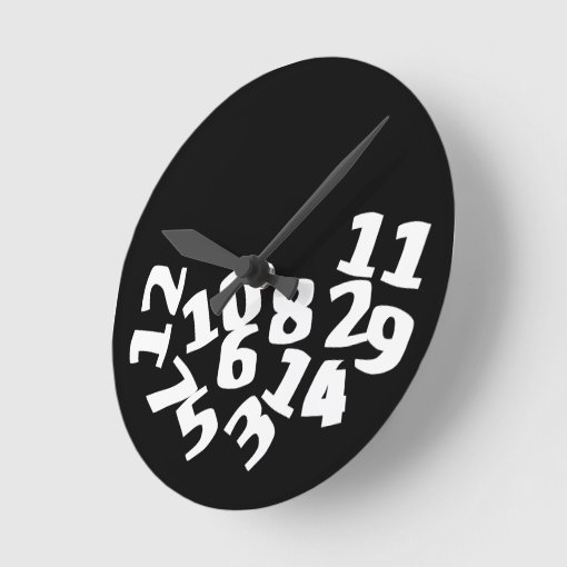 Funny Fallen Numbers Round Clock | Zazzle