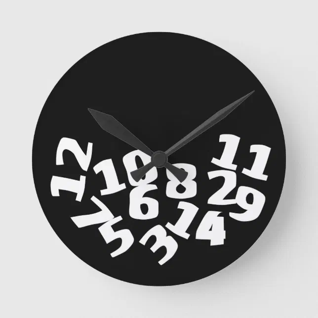 Funny Fallen Numbers Round Clock | Zazzle