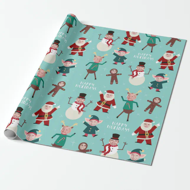 Funny Family Photo Holiday Wrapping Paper | Zazzle