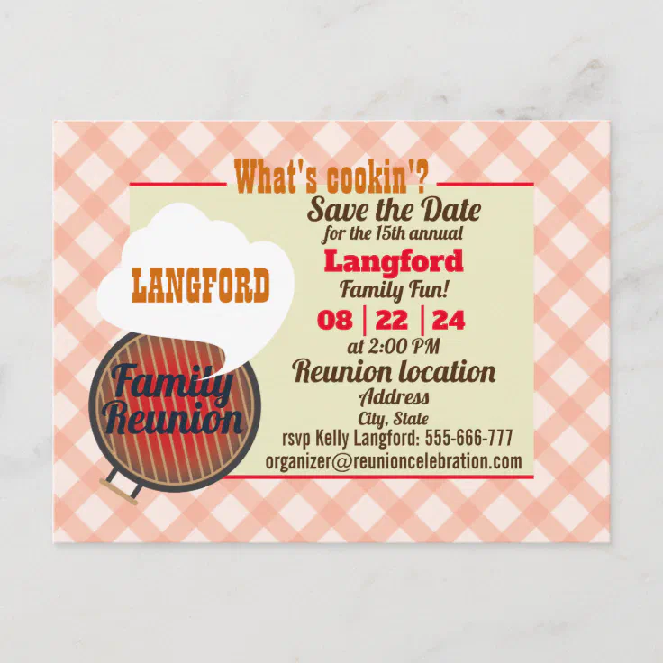 Funny Family Reunion design Announcement Postcard | Zazzle