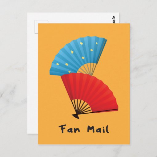 Funny Fan Mail pun with Japanese Fans Postcard | Zazzle