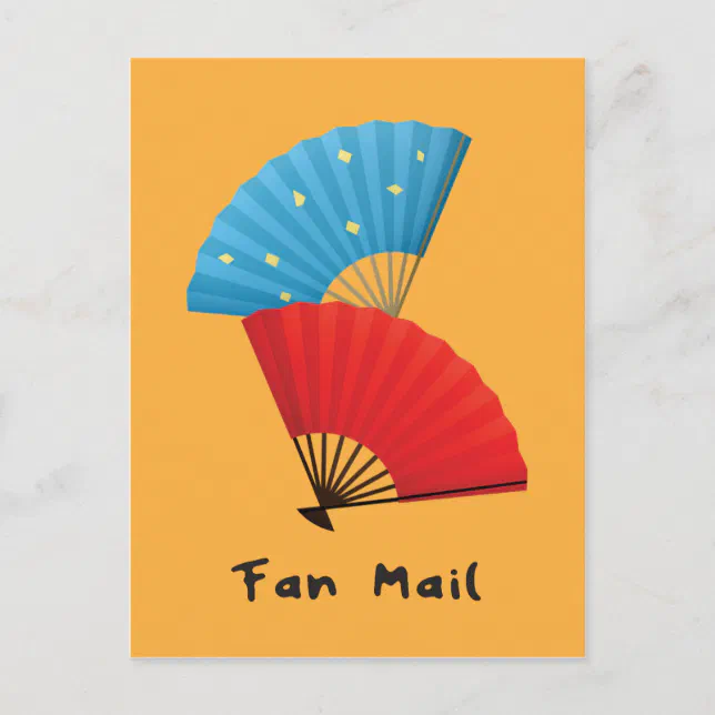 Funny Fan Mail pun with Japanese Fans Postcard | Zazzle