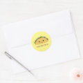 Funny Fantastaco Taco Pun Cute Kawaii Taco Classic Round Sticker | Zazzle