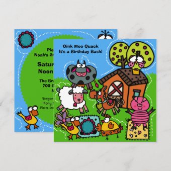 Funny Farm Birthday Invitation | Zazzle
