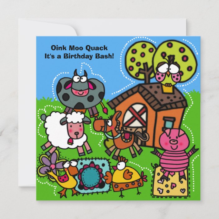 Funny Farm Birthday Invitation | Zazzle.com