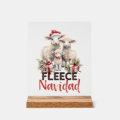 Funny farm Christmas sheep word art Acrylic Sign | Zazzle