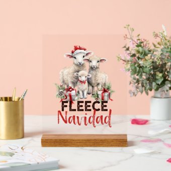 Funny farm Christmas sheep word art Acrylic Sign | Zazzle