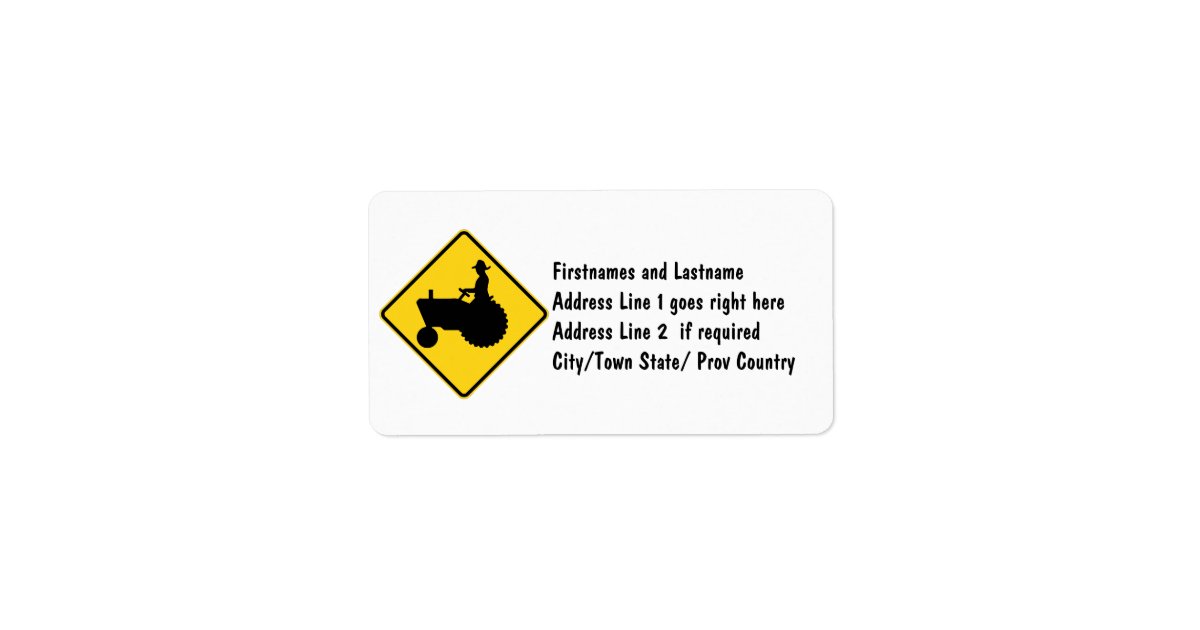 Funny Farm Tractor Road Sign Warning Label | Zazzle