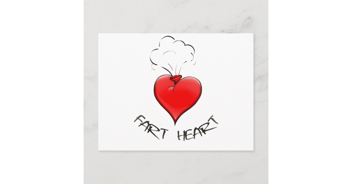Funny Fart Heart Postcard | Zazzle