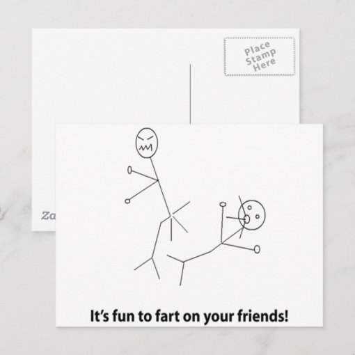 Funny Fart On Friends Postcard | Zazzle