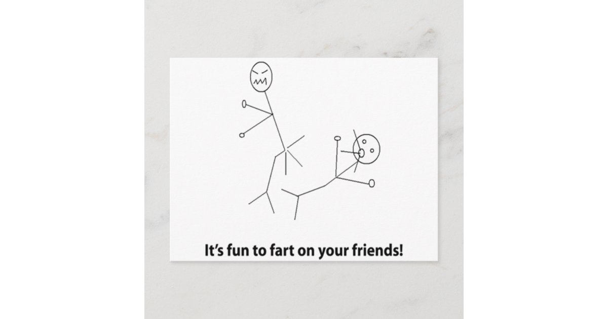 Funny Fart On Friends Postcard | Zazzle