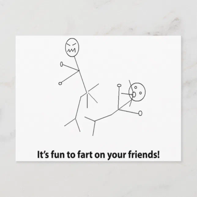 Funny Fart On Friends Postcard | Zazzle