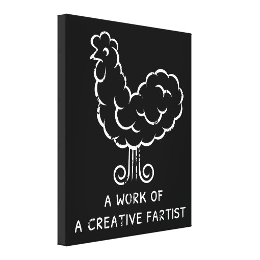 Funny Fart Rooster Cool Crazy Chicken Graphic Joke Canvas Print | Zazzle