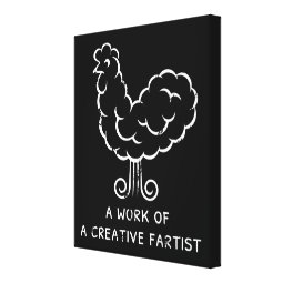 Funny Fart Rooster Cool Crazy Chicken Graphic Joke Canvas Print | Zazzle
