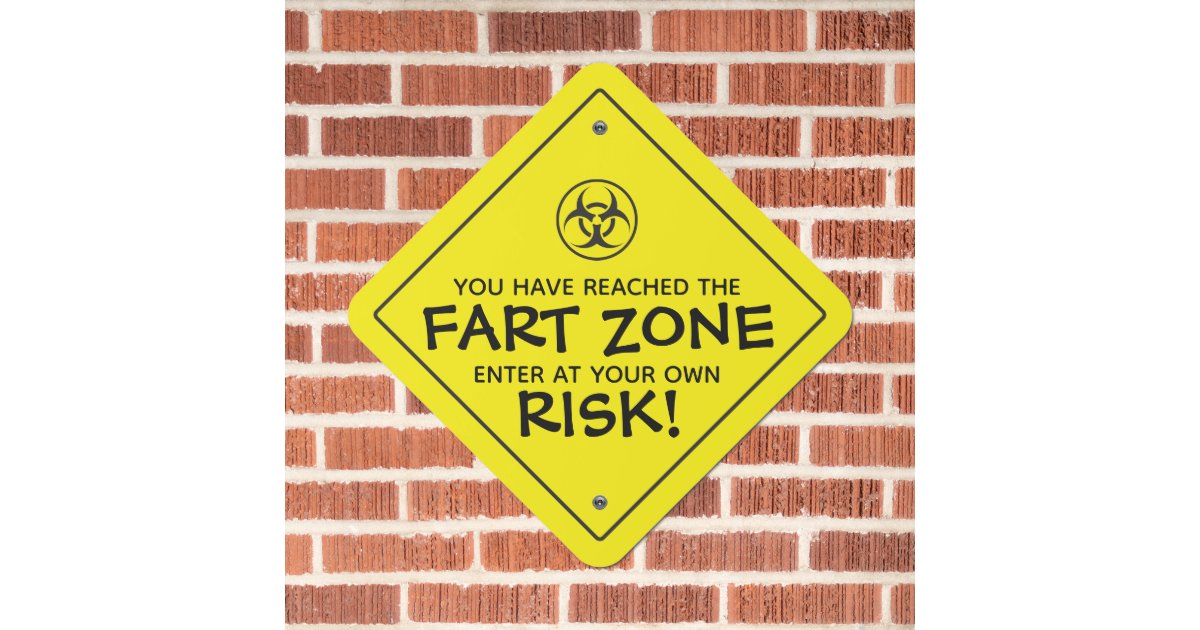 Funny Fart Zone Biohazard Door Metal Sign | Zazzle