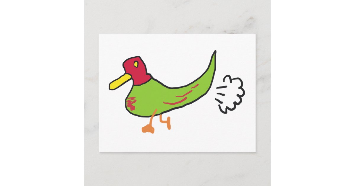 Funny Farting Duck Postcard | Zazzle