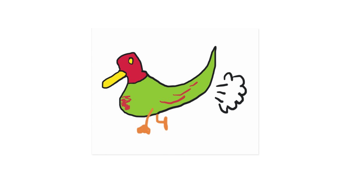 Funny Farting Duck Postcard | Zazzle.com