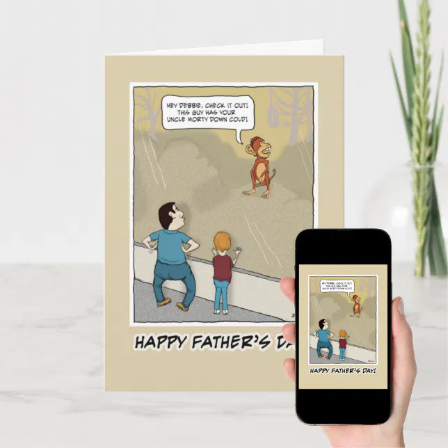 Funny Father's Day card: Monkey Around Card | Zazzle