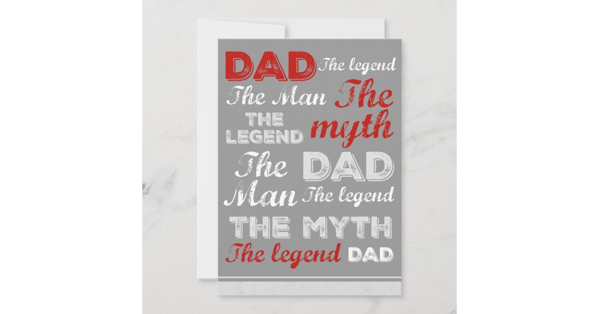Funny fathers day cards Grey Red Quote Typography | Zazzle