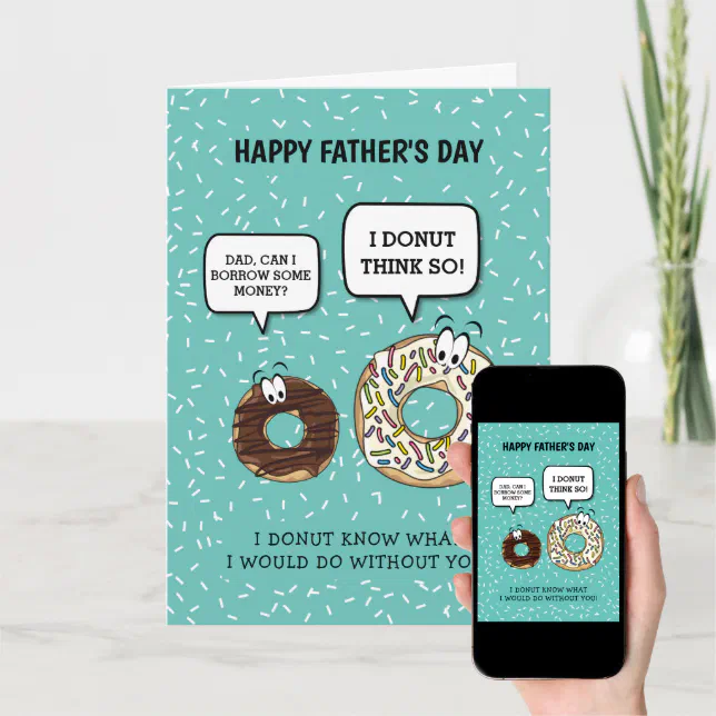 Funny Father's Day | Cute Donut Humor Card | Zazzle