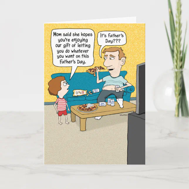 Funny Father's Day: Lazy Dad Card | Zazzle