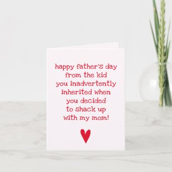 Funny Father's Day Quote for Bonus Dad Card | Zazzle