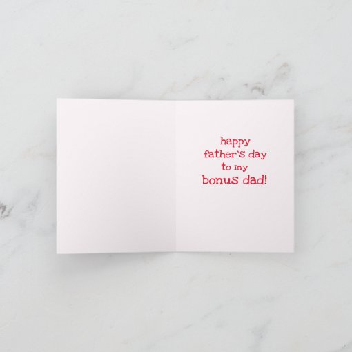 Funny Father's Day Quote for Bonus Dad Card | Zazzle