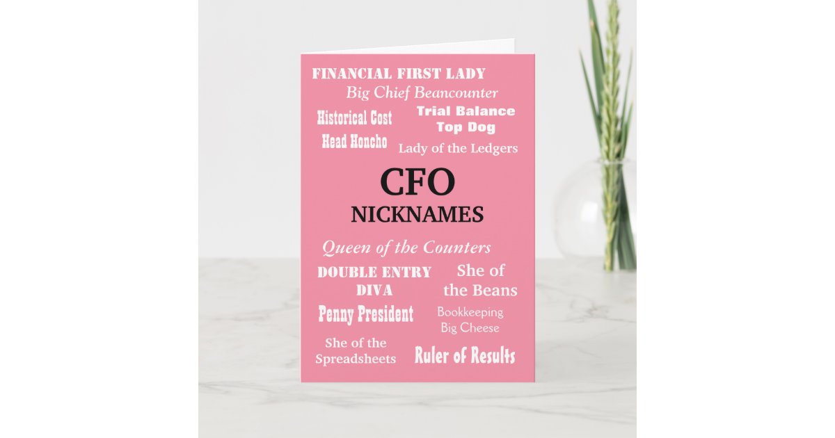 Funny Female CFO Joke Birthday Greeting Card | Zazzle.com