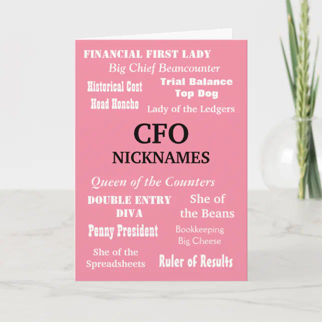 Funny Female CFO Joke Birthday Greeting Card | Zazzle
