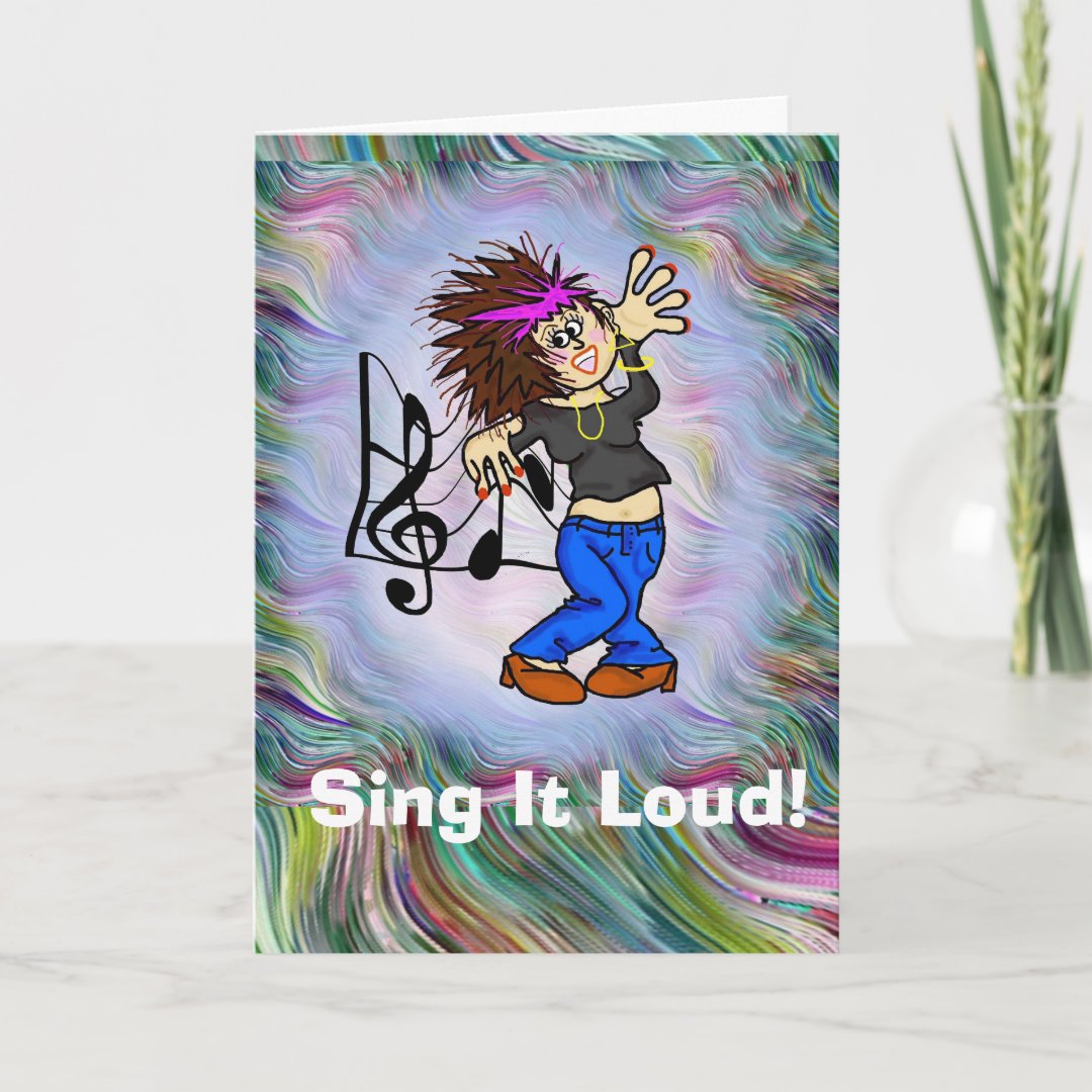 Funny Female Rock Singer Birthday Card | Zazzle