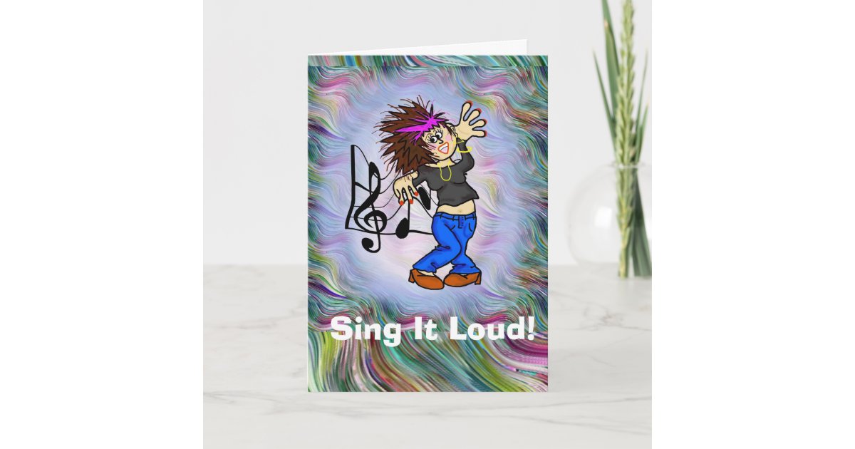 Funny Female Rock Singer Birthday Card | Zazzle