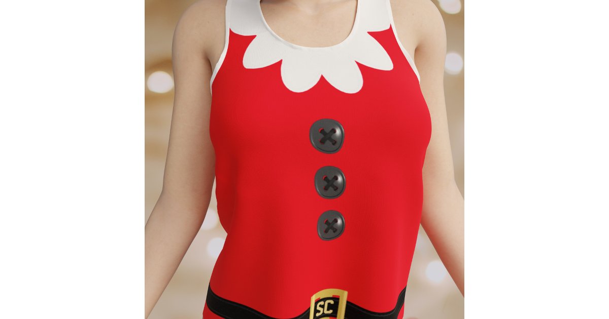 Funny Festive Red Christmas Elf Tank Top | Zazzle