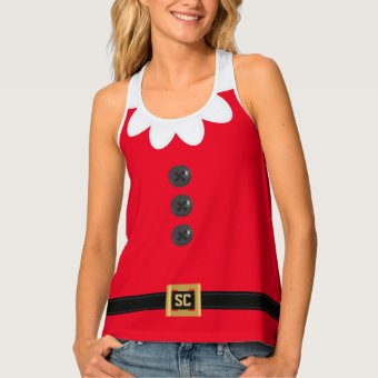 Funny Festive Red Christmas Elf Tank Top | Zazzle