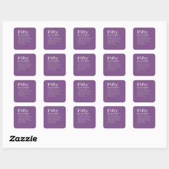 Funny Fifty definition great 50th Birthday gift Square Sticker | Zazzle