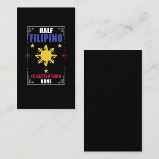 Funny Filipino American Philippines Pinoy Pinay Business Card | Zazzle